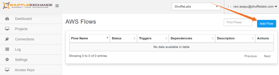 Create Workflow | Help ShuffleExchange