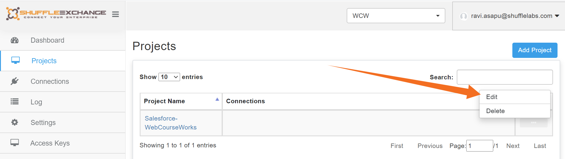 Edit Project | Help ShuffleExchange